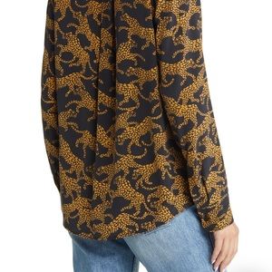 Rails | Tops | Rails Kate Lynx Print Silk Buttonup Blouse Size Small ...